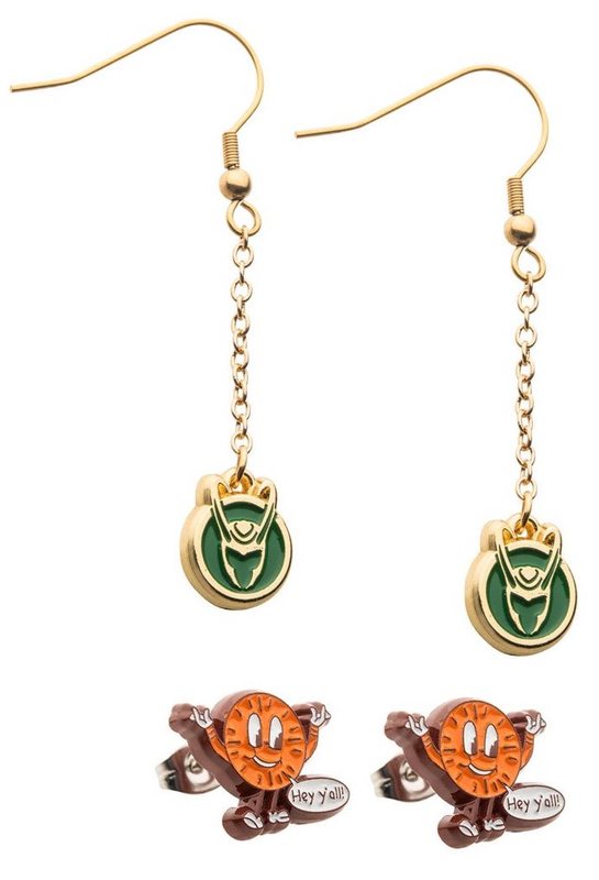 Ms Minutes And Loki Logo Earrings Set At Mighty Ape Nz