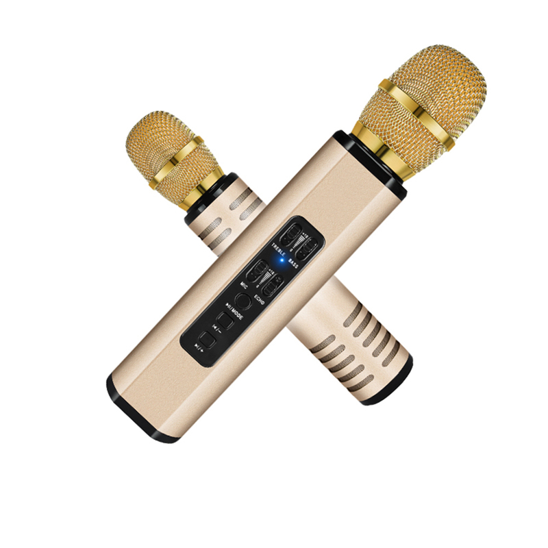 Wireless Bluetooth Karaoke Microphone Gold At Mighty Ape Nz