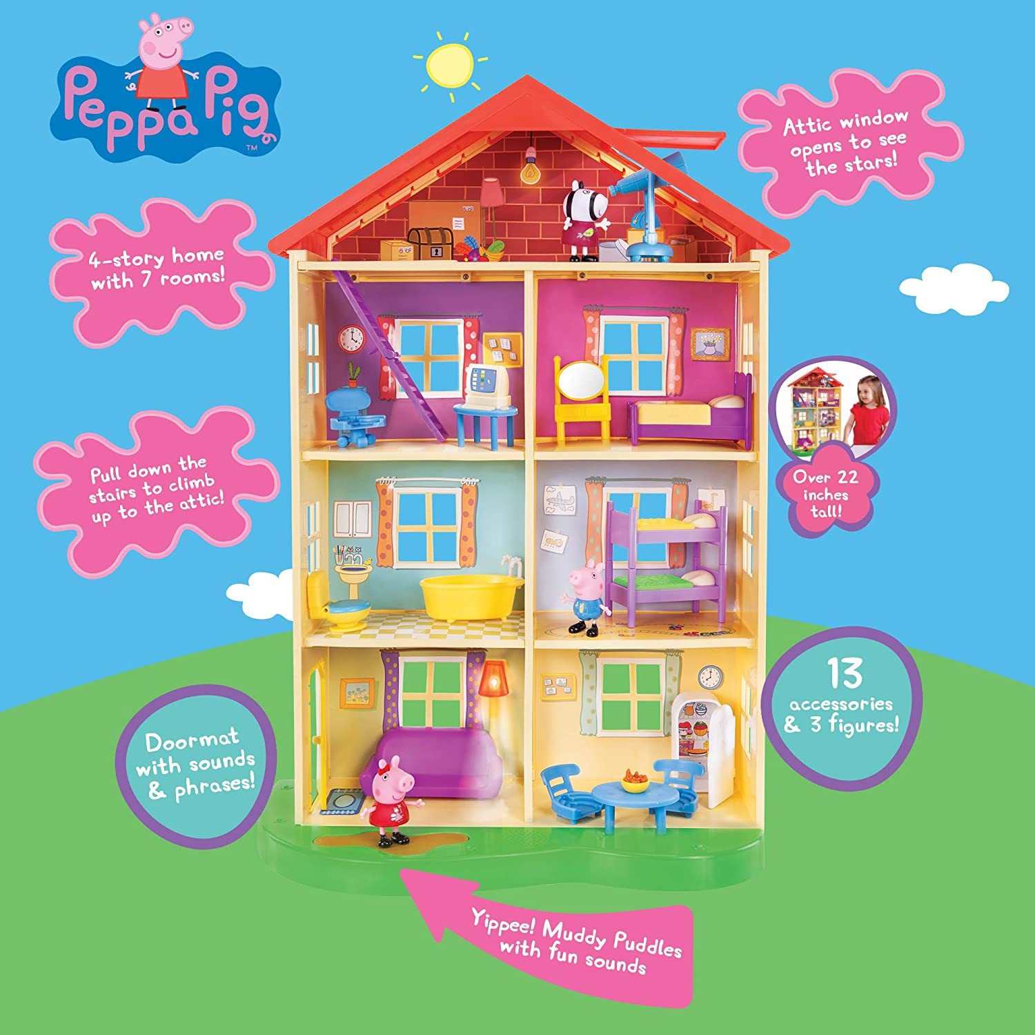 Buy Peppa Pig Deluxe Playhouse Playset At Mighty Ape Nz