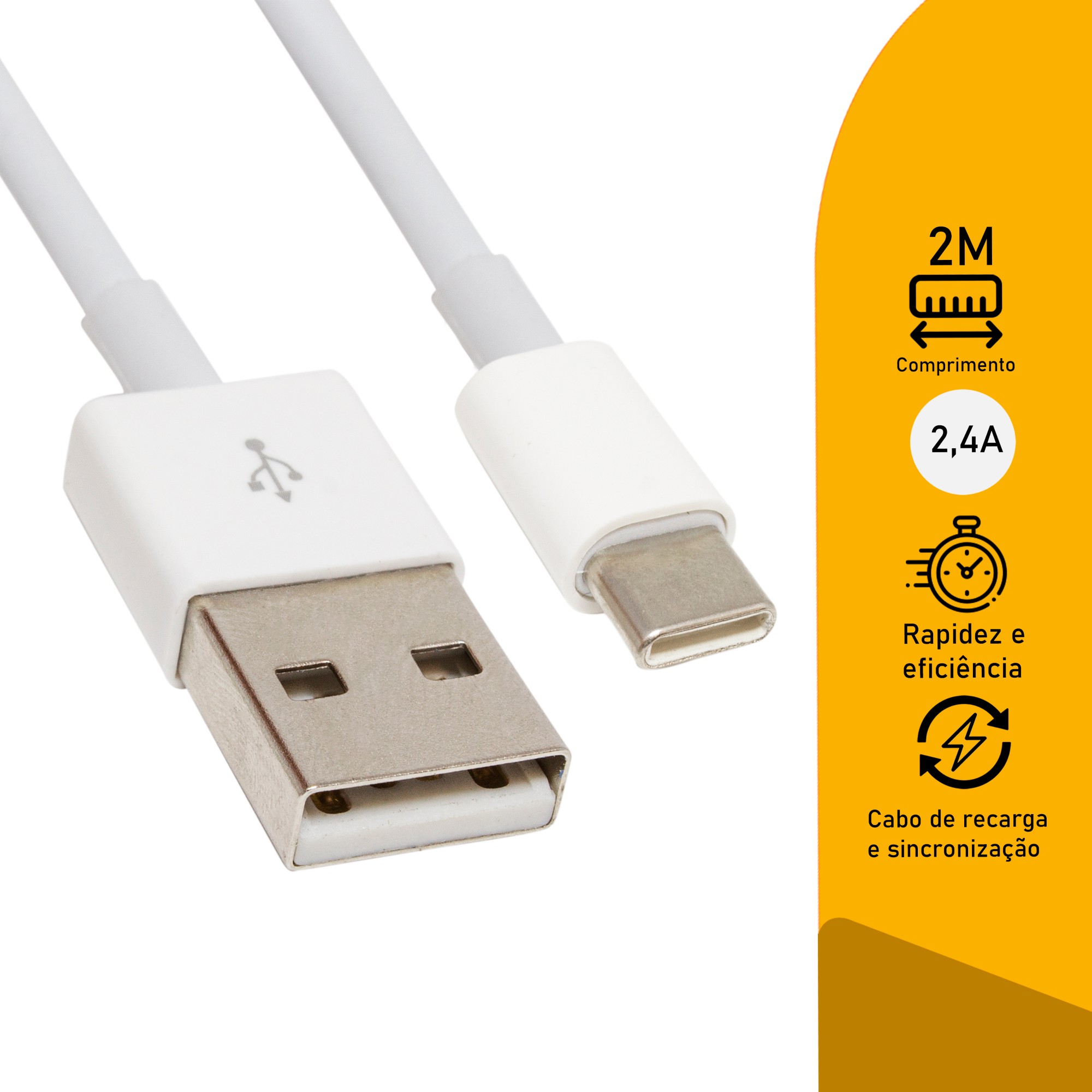 Cabo Usb Tipo C 20 M Branco Ecoline Ferreira Costa