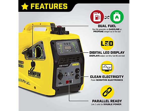 Champion 2000 Watt Dual Fuel Portable Generator