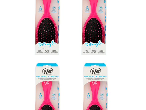 Wet Brush Original Detangler Brush Pink 4 Pack