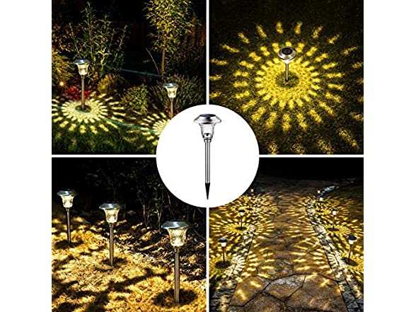 Gigalumi 8 Pack Stainless Steel Solar Lights