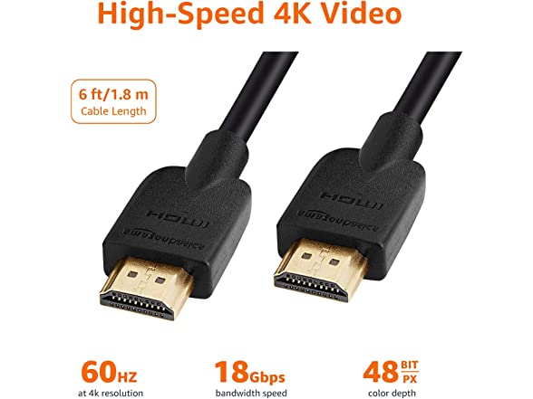 3 Pack Amazonbasics 6ft High Speed Hdmi Cable 18gbps 4k60hz