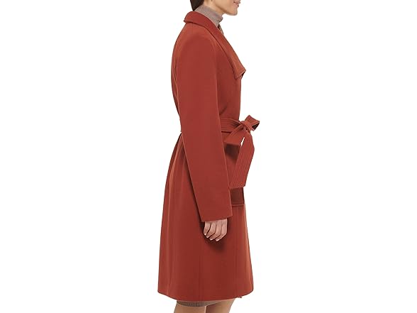 Cole Haan Womens Belted Coat Wool With