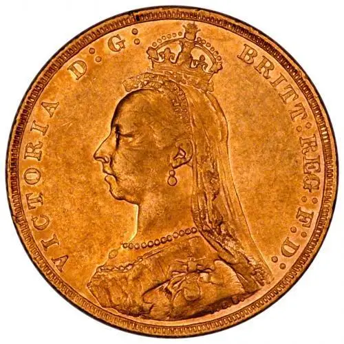 1892 Gold Sovereign Victoria Jubilee Head M Chards