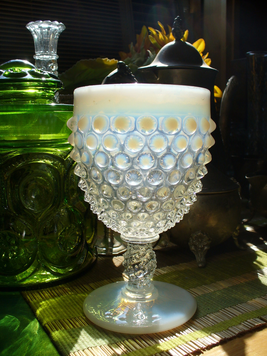 Fenton Hobnail French Opalescent Water Goblet Collectors Weekly