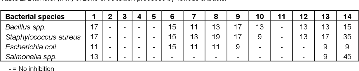 Table 1 From Studies On The Antimicrobial Effects Of Garlic Allium