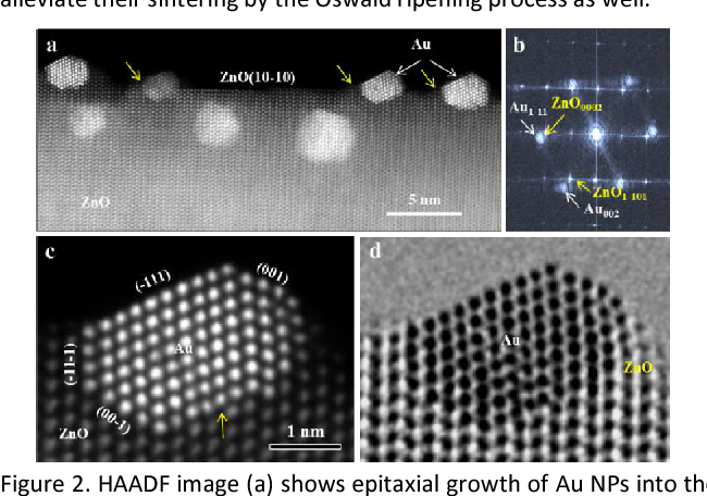 Figure 1 From Hetero Epitaxially Anchoring Au Nanoparticles Onto Zno