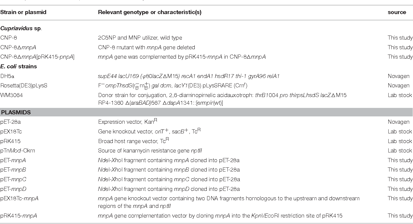 Table 1 From Genetic And Biochemical Characterization Of 2 Chloro 5