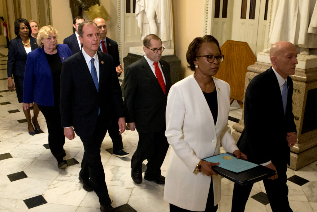 Watch House Leaders Walk Articles Of Impeachment To Senate Pbs News