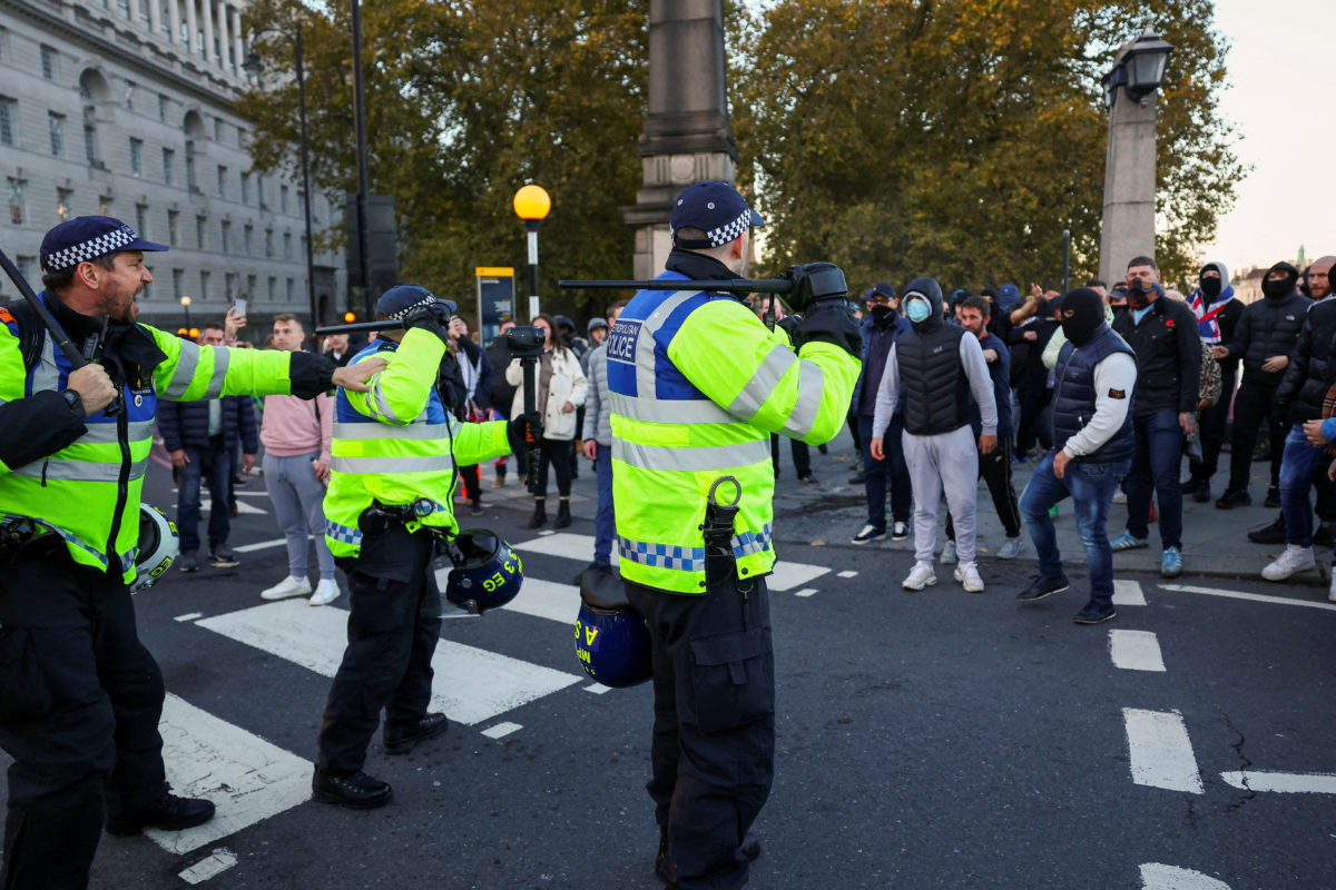 Far Right Counter Protesters Clash With London Police At Pro