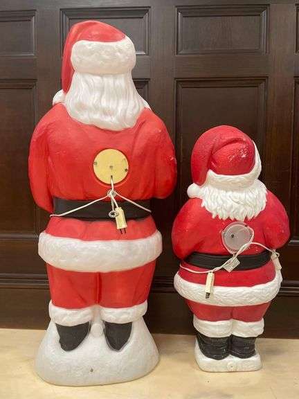 Group Of 2 Santa Claus Blow Mold Christmas Yard Decorations Matthew