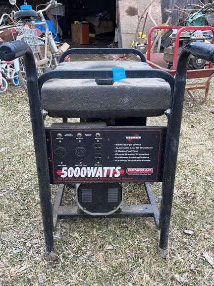 Generac 5000 Watt Generator W Tecumseh Motor Sherwood Auctions