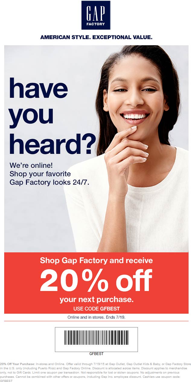 Gap Factory April 2024 Coupons And Promo Codes 🛒