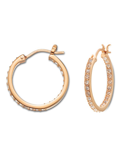 Swarovski Somerset Hoop Pierced Earrings Small Rose Gold Cashs Ireland