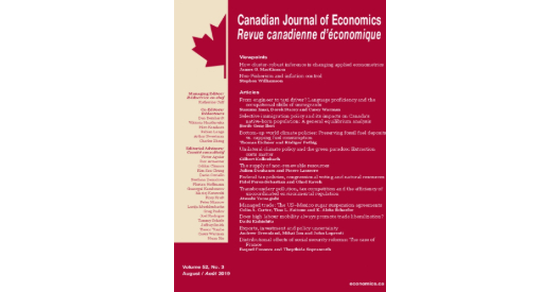 Canadian Economics Association Now Available Cje Issue 531