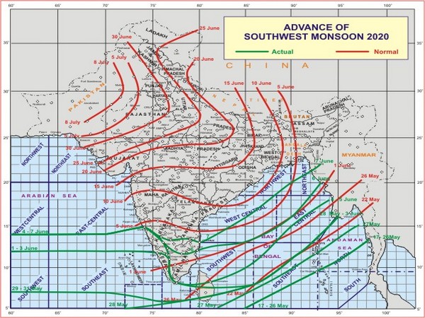 Southwest Monsoon Advances Low Pressure Area To Form Over Bay Of