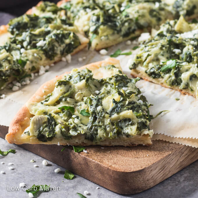 Spinach Artichoke Pizza Keto Low Carb Low Carb Maven