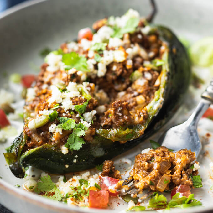 Easy Stuffed Poblano Peppers With Ground Beef Beef Poster