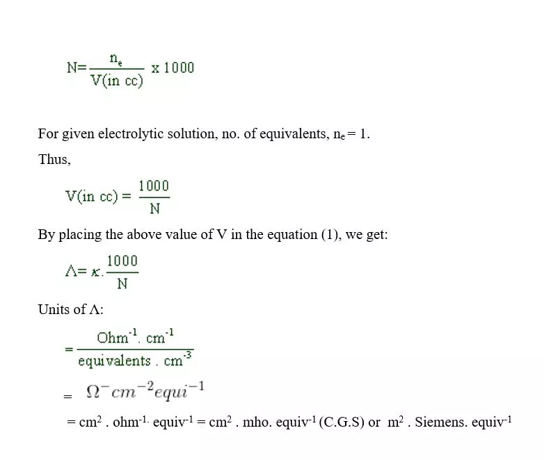 Molar And Equivalent Conductivity