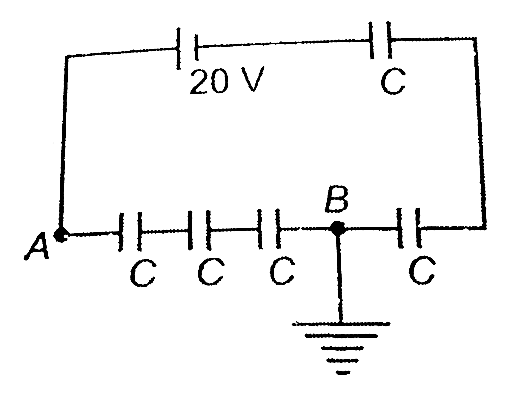 Five Capacitors Are Connected In Series As Shown In Figure With A Batt