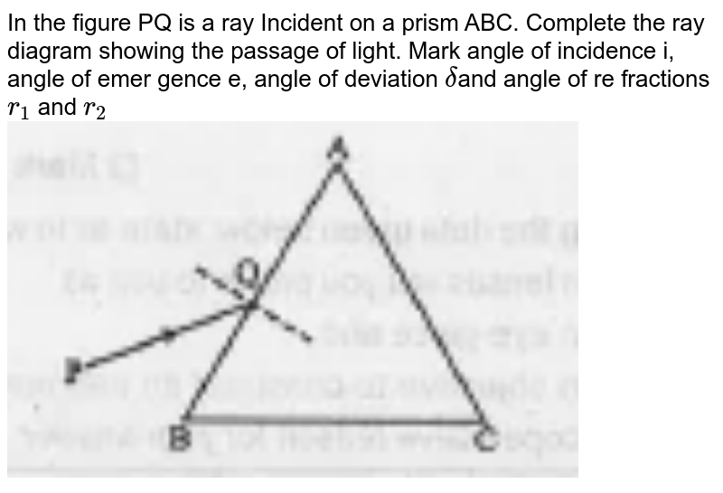 A Ray Of Light Pq Is Incident Normally On The Hypotenuse Of A Righ