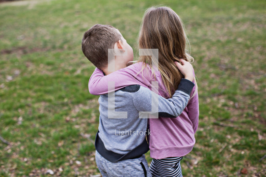 Brother And Sister Hugging — Photo — Lightstock