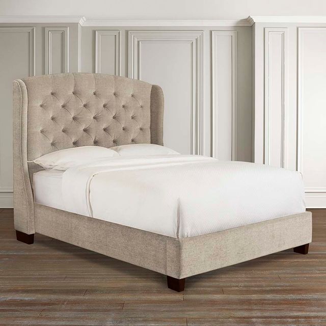 Bassett® Furniture Custom Upholstered Paris Gray Arched King Bed