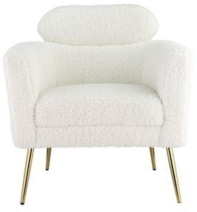 Acme Furniture Connock White Faux Sherpa Accent Chair Woods Furniture