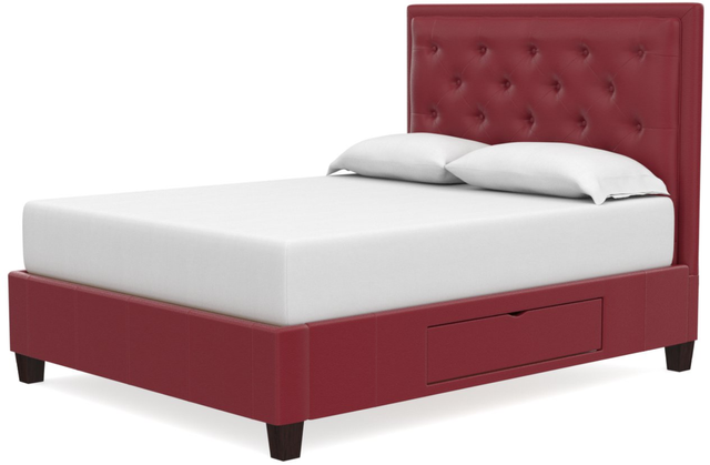 Bassett® Furniture Custom Upholstered Beds Manhattan Leather Storage