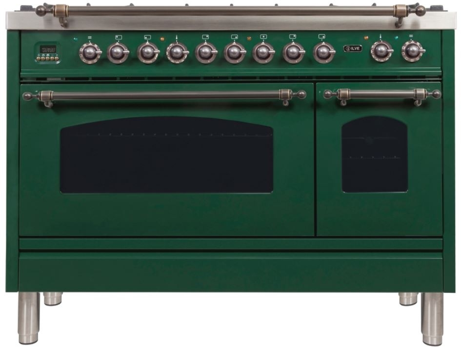 Ilve® Nostalgie Series 48 Emerald Green Free Standing Dual Fuel