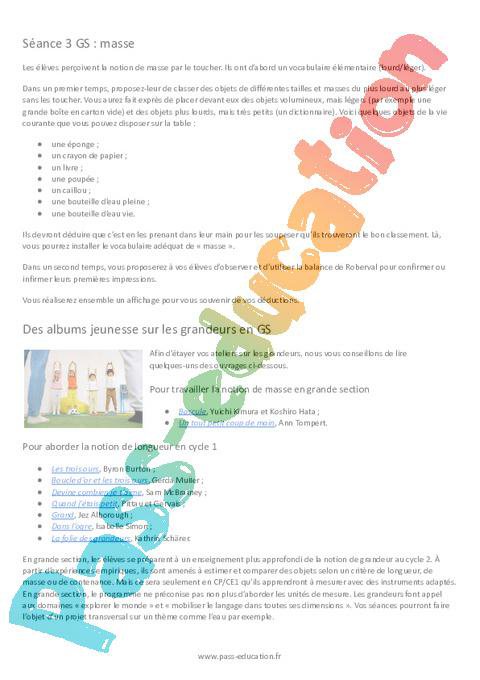 Comment Enseigner Les Grandeurs En Gs Par Pass Educationfr