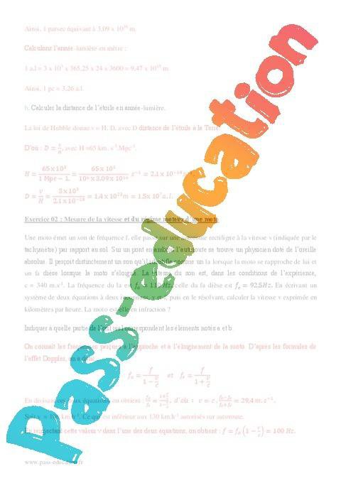 Doppler Terminale Exercices Corrigés Pdf à Imprimer Par Pass