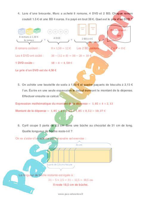 Résoudre Un Problème 5ème Révisions Exercices Avec Correction