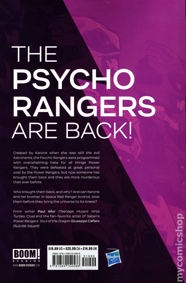 Power Rangers The Psycho Path Gn 2019 Boom Studios Comic Books