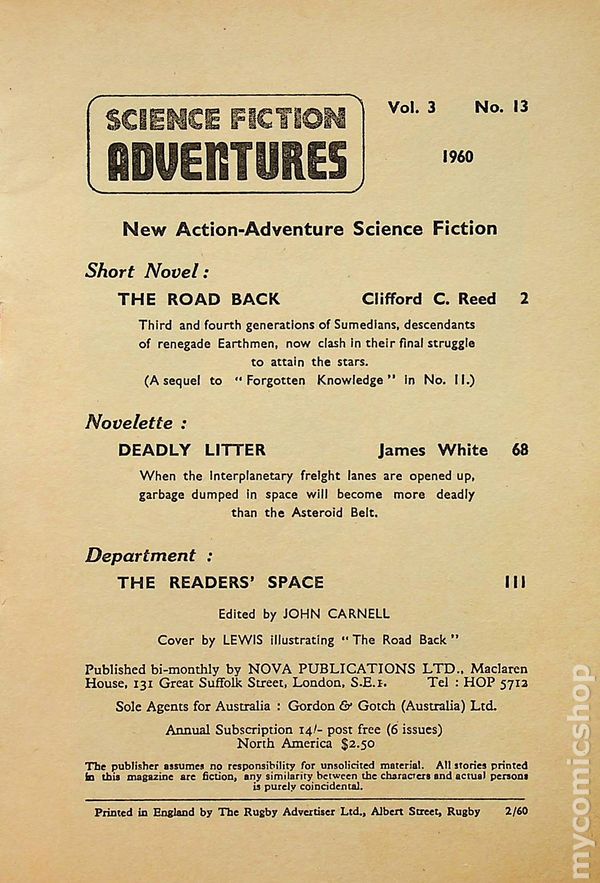 Science Fiction Adventures 1958 1963 Nova Publications Ltd Comic Books