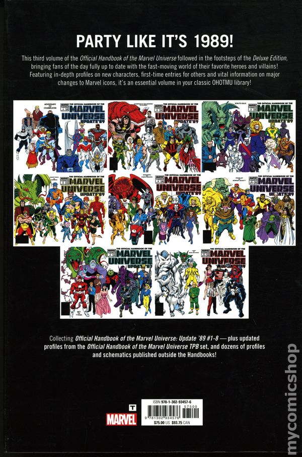 Official Handbook Of The Marvel Universe Update 89 Omnibus Hc 2022