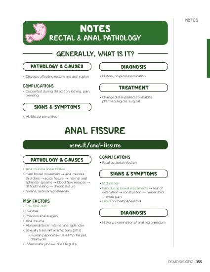 Rectal And Anal Pathology Notes Diagrams And Illustrations Osmosis