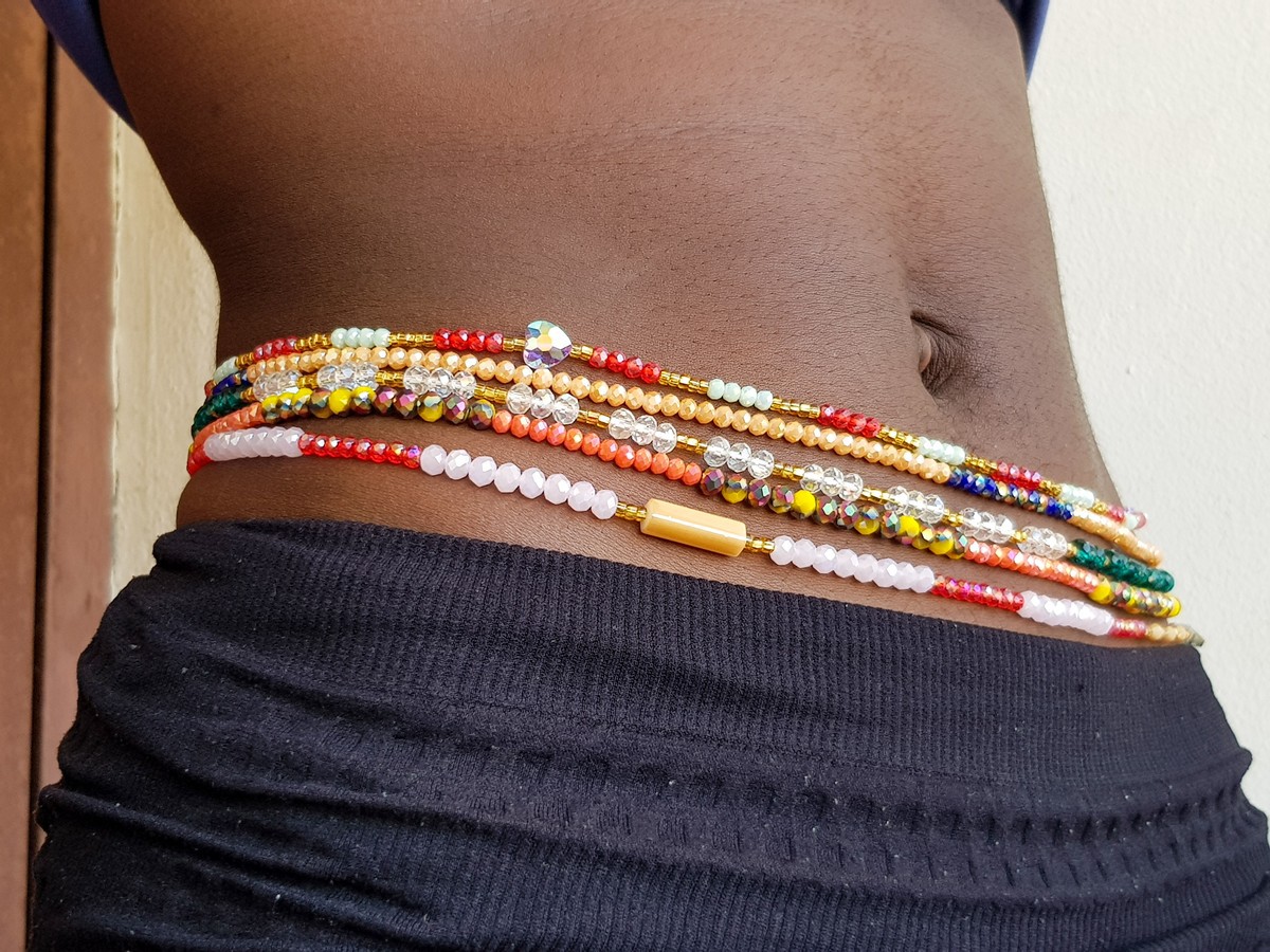 Ghana Made Crystal Waist Bead Set 5 Pieces By Riasjhub Waist Chain