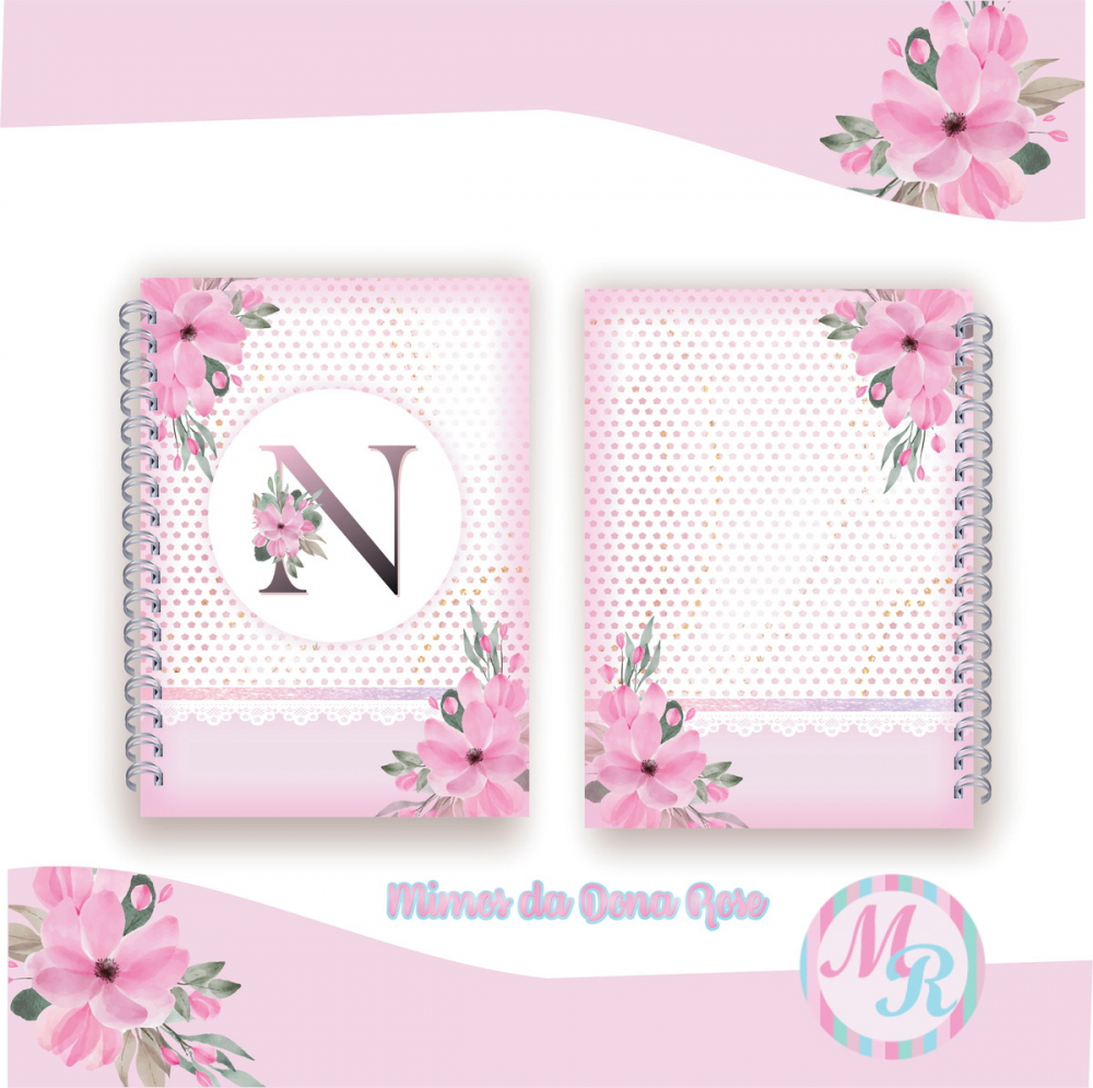 Oblee Marketplace Coleção Capas Alfabeto Floral Rosa 2024 Arquivo Digital