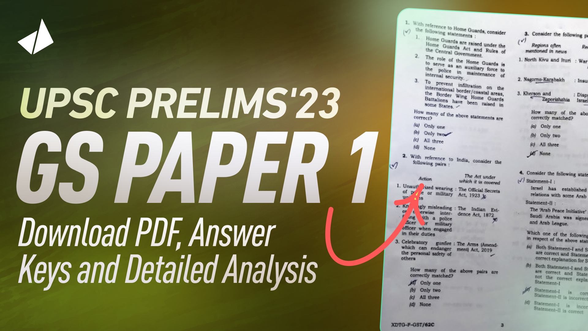 Upsc Prelims 2023 Gs 1 Question Paper With Answer Key Explanation