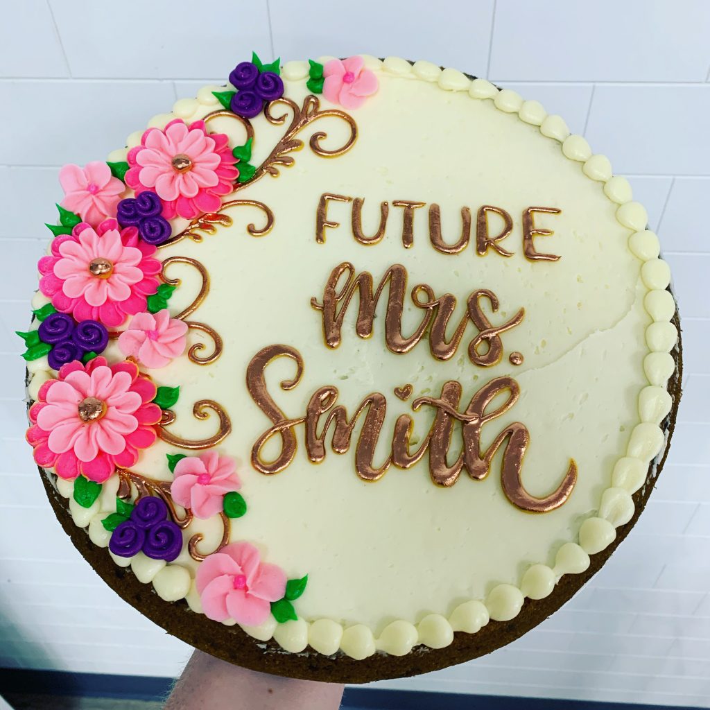 Rose Gold Floral Cookie Cake Hayley Cakes And Cookies Hayley Cakes