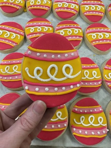 Pink And Yellow Egg Cookie Hayley Cakes And Cookies Hayley Cakes And