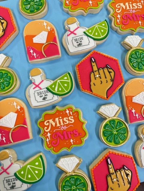 Miss To Mrs Bachelorette Cookie Set Of 12 Hayley Cakes And Cookies