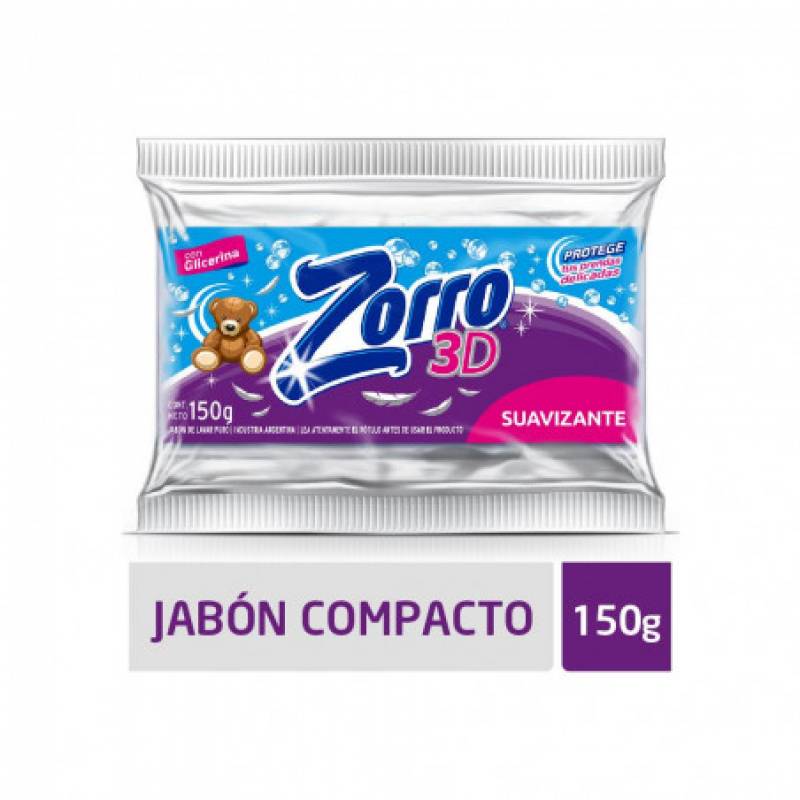 Jabón En Pan Compacto Con Suavizante Zorro X 150 G Supermercado La