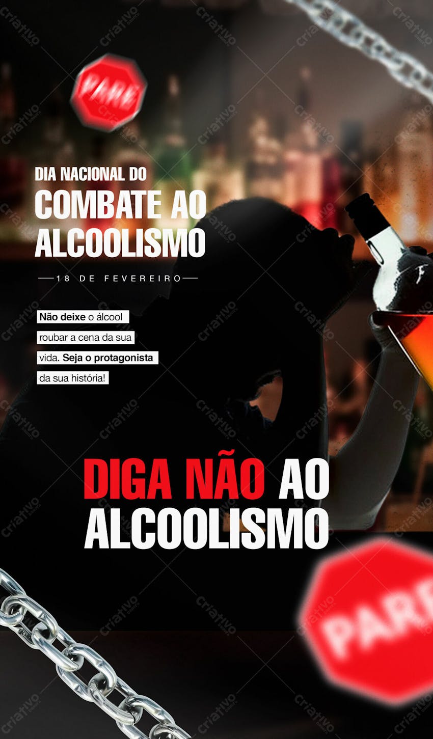 Dia Nacional Do Combate Ao Alcoolismo 18 De Fevereiro Social Media Post