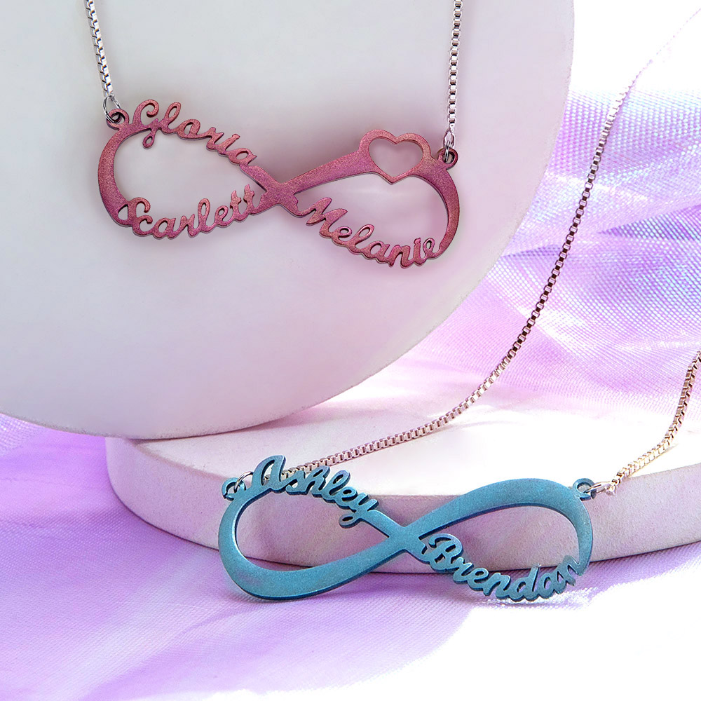 Personalized Colorful Infinity Name Necklace