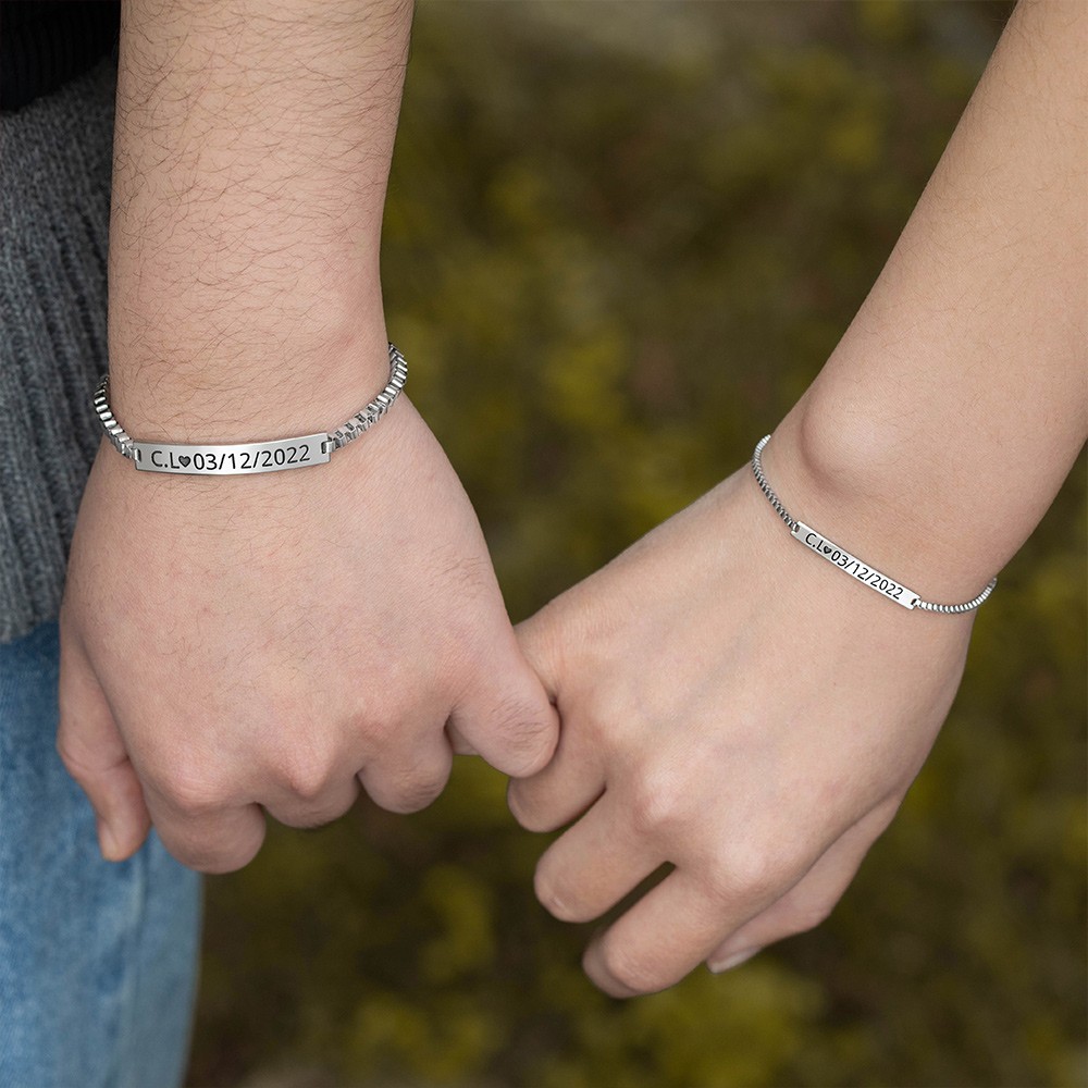 Custom Couple Bracelet Matching Bracelet Friendship Bracelet Engraved