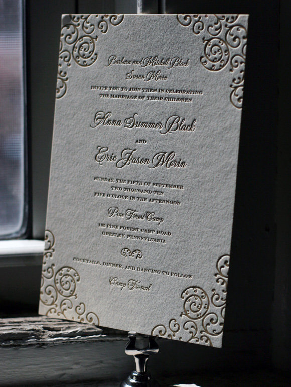 Smock Design Contest Custom Letterpress Wedding Invitations Smock